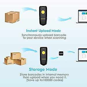 NADAMOO 2D Wireless Barcode Scanner Compatible with Bluetooth, Portable USB 1D 2D QR Code Scanner for Inventory, Bar Code Image Reader for Tablet iPhone iPad Android iOS PC POS, with Charging Dock