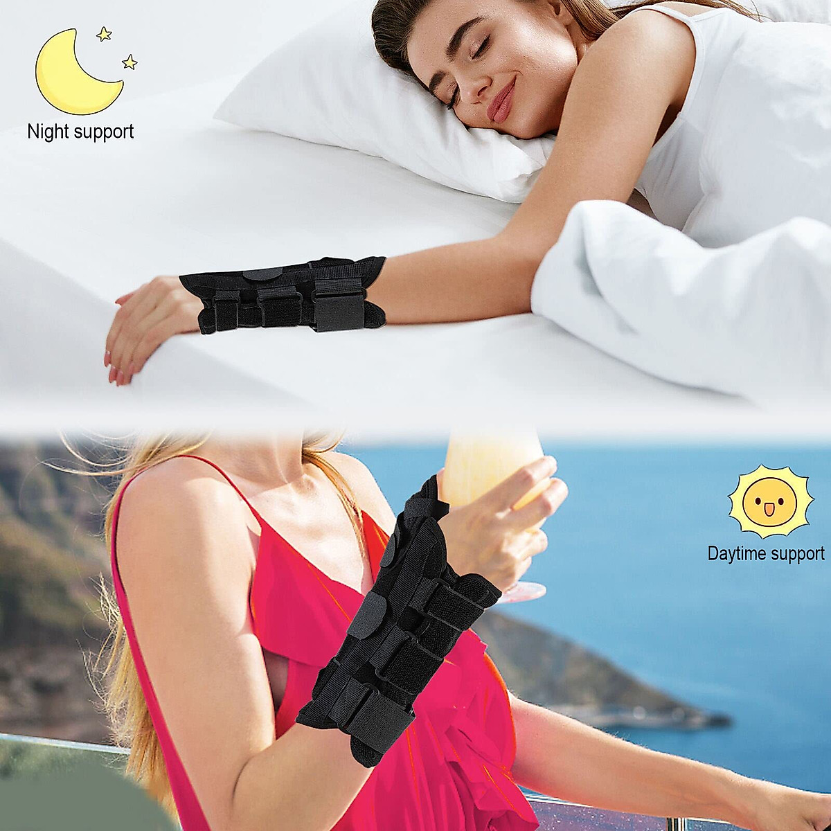 TODDOBRA Wrist Brace with Thumb Spica Splint for De Quervain's Tenosynovitis Carpal Tunnel Pain Wrist & Thumb Stabilizer for Tendonitis Arthritis, Sprains & Fracture Forearm Support Cast (Left M/L)