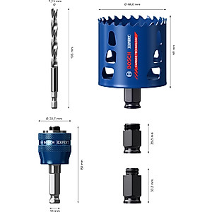 Bosch Professional 1x Expert Tough Material Hole Saw Starter Kits (Ø 51 mm, Accessories Rotary Impact Drill)