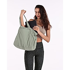 ODODOS 18L Side-Cinch Shopper Bags Lightweight Shoulder Bag Tote Handbag for Shopping Workout Beach Travel, Grey