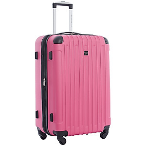 Travelers Club Midtown Hardside Luggage Travel, Bubble Gum, 4-Piece Set