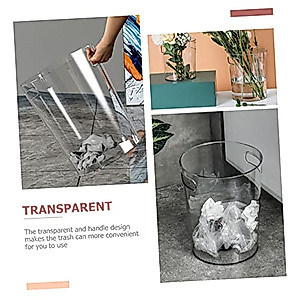 Holibanna 2pcs Garbage Can Office Trash Can Clear Container Office Storage Bins Wastebasket Can Kitchen Waste Basket Waste Bin Office Trash Can Household Large Storage Bin Clear Trash Can