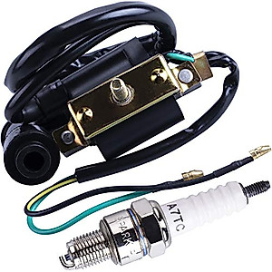 CNCMOTOK 50cc Falcom 70cc 90cc 110cc 125cc Ignition Coil Spark Plug for Coolster 3050B ATV-3050B 3050 B3050A Kids 4 Quad Four Wheeler Roketa taotao Baja Kazuma Meerkat Quad ATV Dirt Pocket Bike