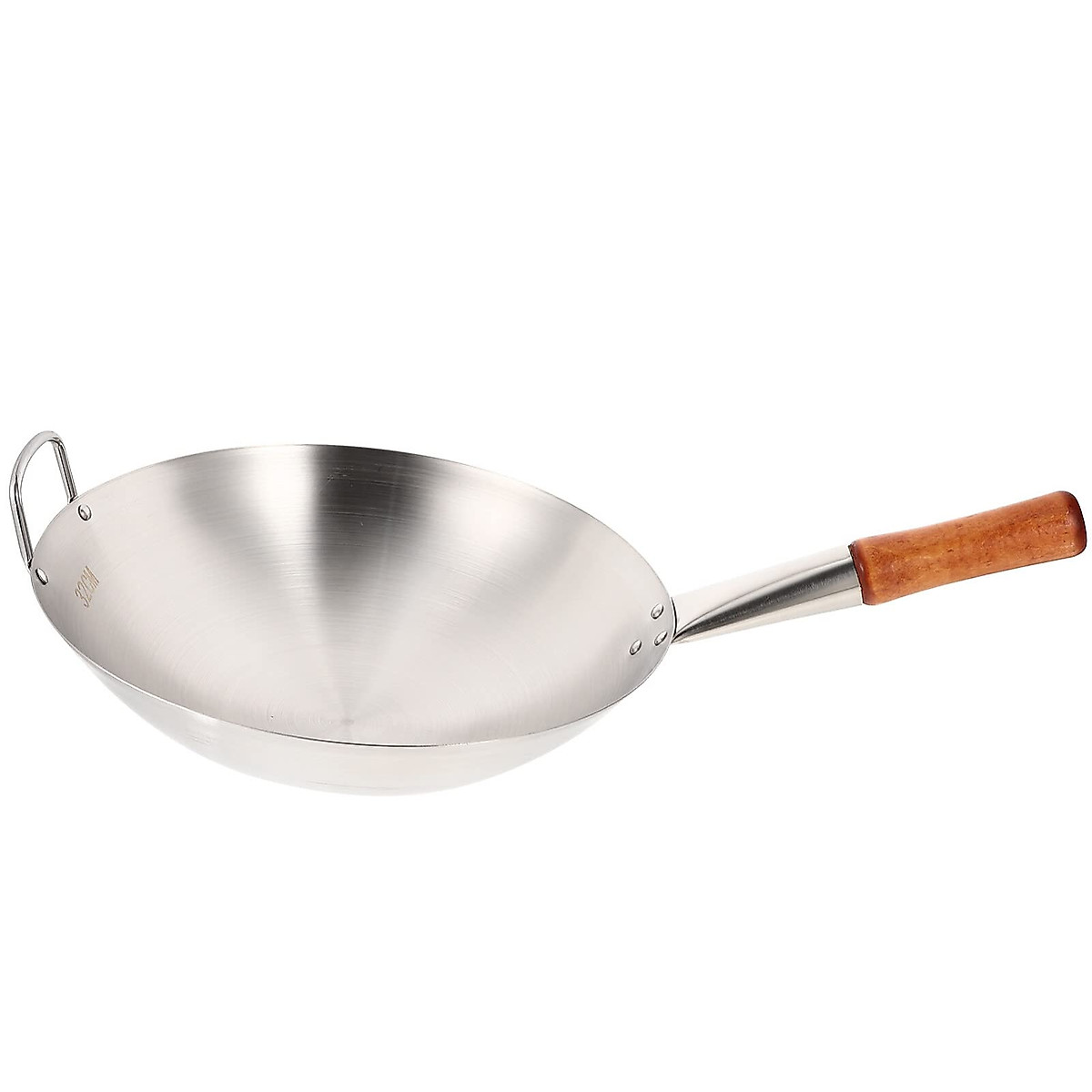 Kichvoe Round Bottom Carbon Steel Wok Pan，Carbon Steel Pow Wok，Wok And Stir Fry Pans For Home and Professional Cooking-12.5Inch