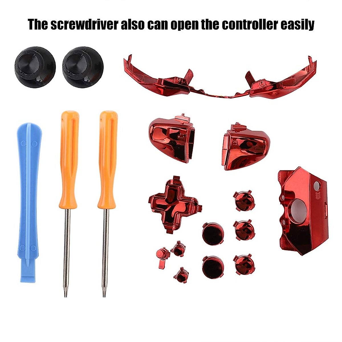 Elite Kit, X box One Elite Controller Accessories, X box Gaming Accessories, X BOX One Elite Controller Accessory Kit with Set Buttons, 2 x Screwdriver, 1 x Wrench for X box 360 Controller.(红色)
