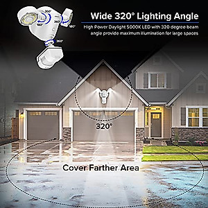 SANSI 15W Motion Sensor Outdoor Lights 2000LM LED Security Lights, 5000K Dusk to Dawn Flood Light,4 Modes,Wide 320°Angle Illumination, for Yard,Patio,Garage,Doorways Eco Series Wired Not Solar