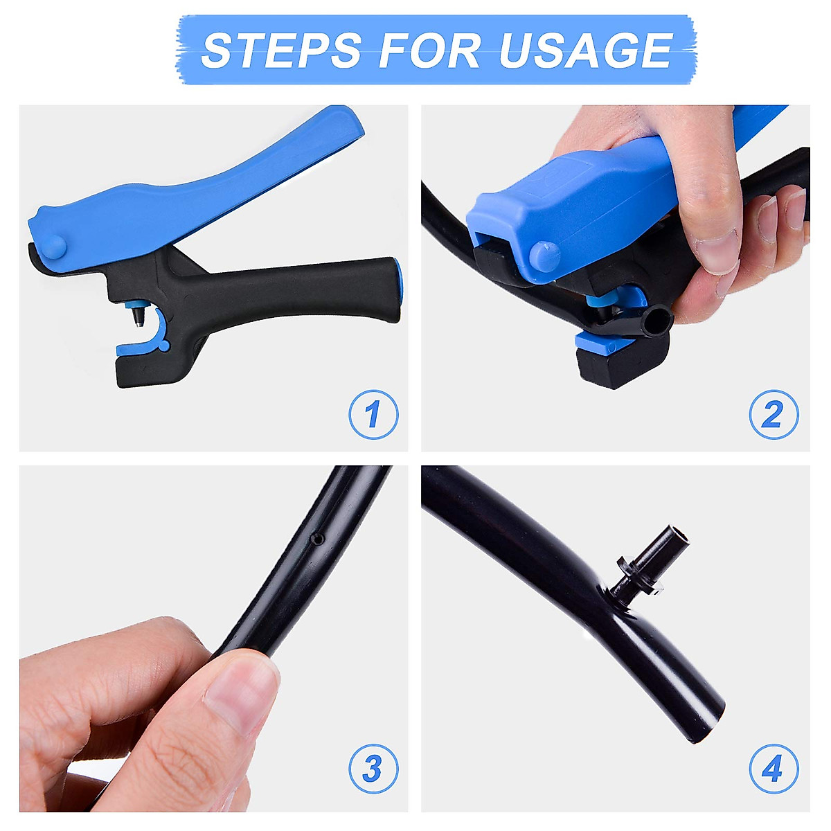 Kalolary 2Pcs Drip Irrigation Tubing Hole Punch, Drip Tube Hole Punch Tool Outdoor Drip Irrigation Pipe Hand Punch for 16/20mm PE Pipe Opening Hole Punch