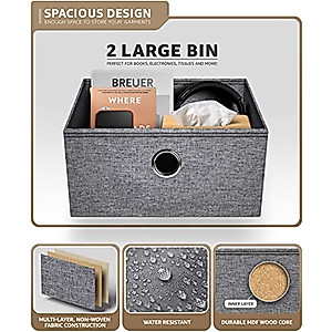 Sorbus Nightstand 2-Drawer Shelf Storage - Bedside Furniture & End Table Chest Dresser with Steel Frame, Wood Top & Easy Pull Fabric Bins for Home, Bedroom, Closets, Bathroom, Office & College Dorm