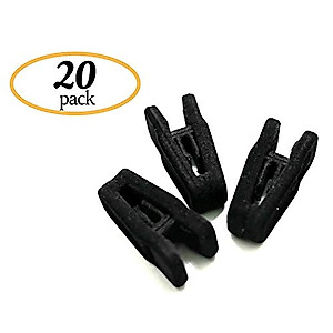 Sleek Pick Premium Velvet Hanger Clips, Black, 20 Pack, 2.25" x 0.87" Non-Slip Grip Felt Plastic Hangers Clip, Heavy Duty, Closet Space-Saving Pants Skirt Clothes Hangers Clip, Clothes Hanger Clip