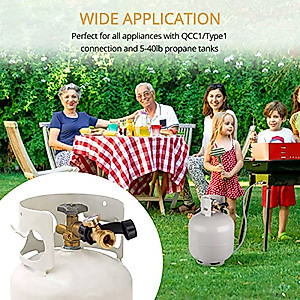 GASLAND Propane Tank Gauge Level Indicator, ACME/QCC1/Type1 Propane Adapter Fittings with Gauge, Propane Meter Universal for Propane Cylinder, RV Camper, BBQ Gas Grill, Heater