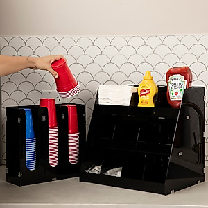 Condiment Organizer - Coffee Condiment Organizer, Caddy for K-Pods, Snack, Tea Bags, Disposable Cups, Coffee Bar Bin Box, Coffee Pods Holder, Farmhouse Decor