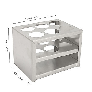 3 Tiers Stainless Steel Test Tube Holder for 50ml Test Tubes, 6 Holes Test Tube Rack, Sturdy Structure Lab Test Tube Rack, 30mm/1.18in in Diameter, Centrifuge Tube for Laboratory