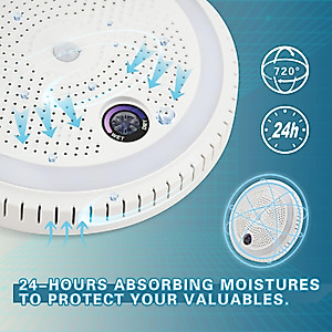 MAXSafes 2-in-1 Rechargeable Dehumidifier with Motion Sensor LED Light, Perfect For Gun Safe, Gun Cabinet and other enclosed areas, ETL Approved (White)