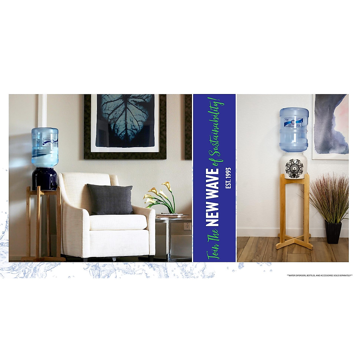 New Wave Enviro Natural Wood Water Dispenser Floor Stand, Natural Wood Finish, Easy Assembly with included hardware Wood 27 inches