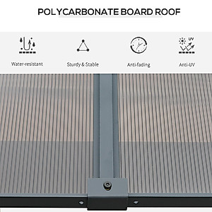 Outsunny 10' x 13' Outdoor Patio Gazebo with Sloping Polycarbonate Roof, Durable Aluminum Frame, & Netting Curtain