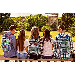 Trail maker Clear Backpack With Reinforced Straps & Front Accessory Pocket - Perfect for School, Security, & Sporting Events (Green) Medium