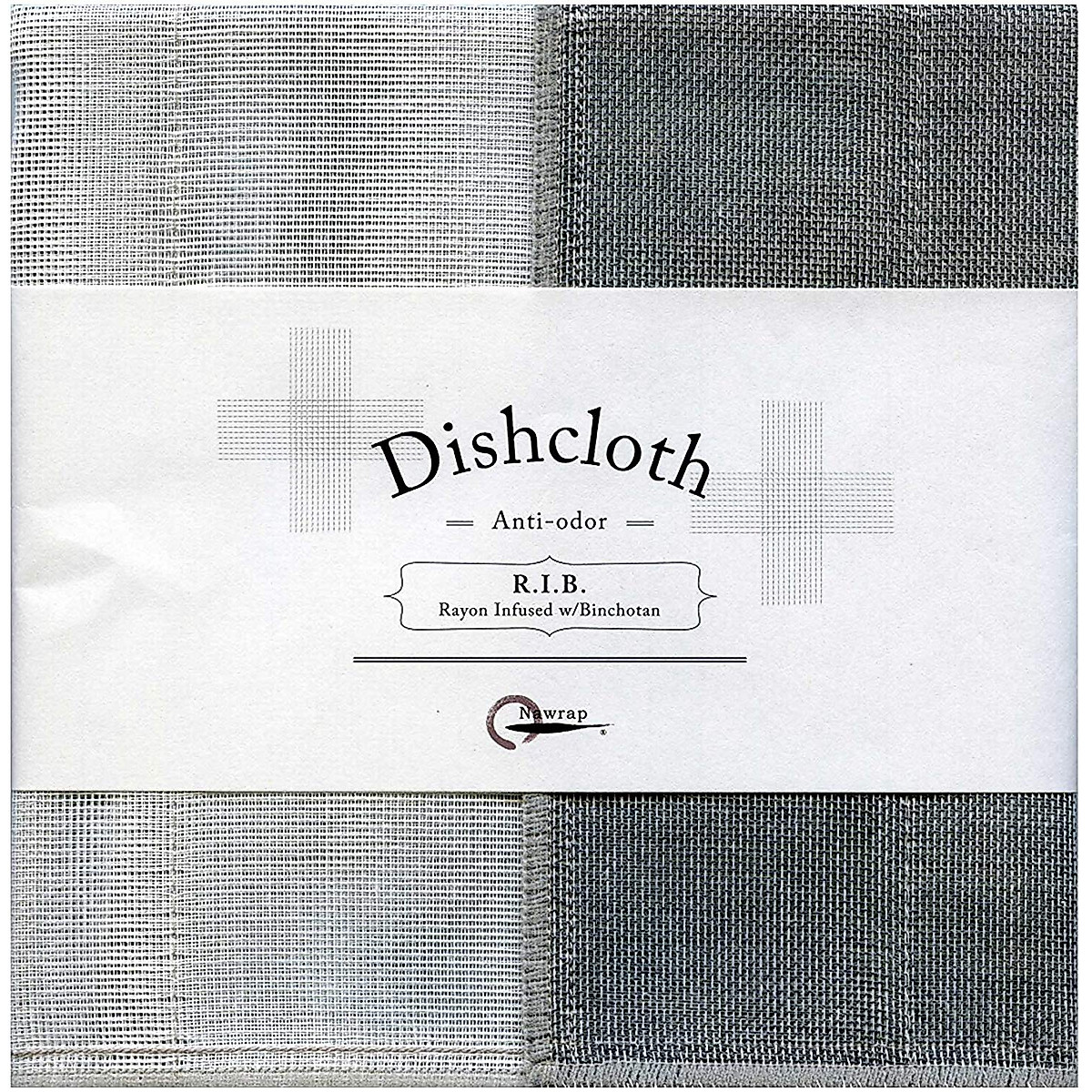 Nawrap Binchotan Charcoal Dishcloths, Set of 3, White, Lavender & Tangerine