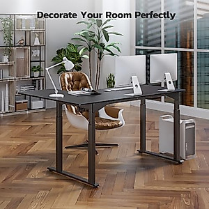 Dripex Adjustable Electric Standing Desk, 63 inch, Brown Walnut