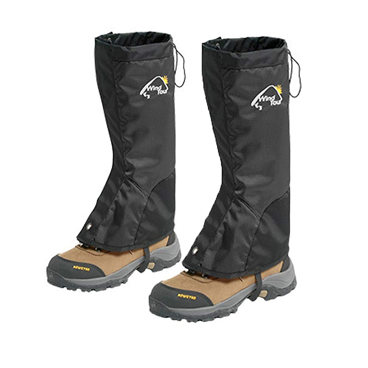 Vinerstar Breathable Waterproof Snow Gaiters for Skiing Hiking Hunting Mountain Outdoor High Boot Gaiters for Men Women Durable Cordura 600D 1Pair (Black, L)