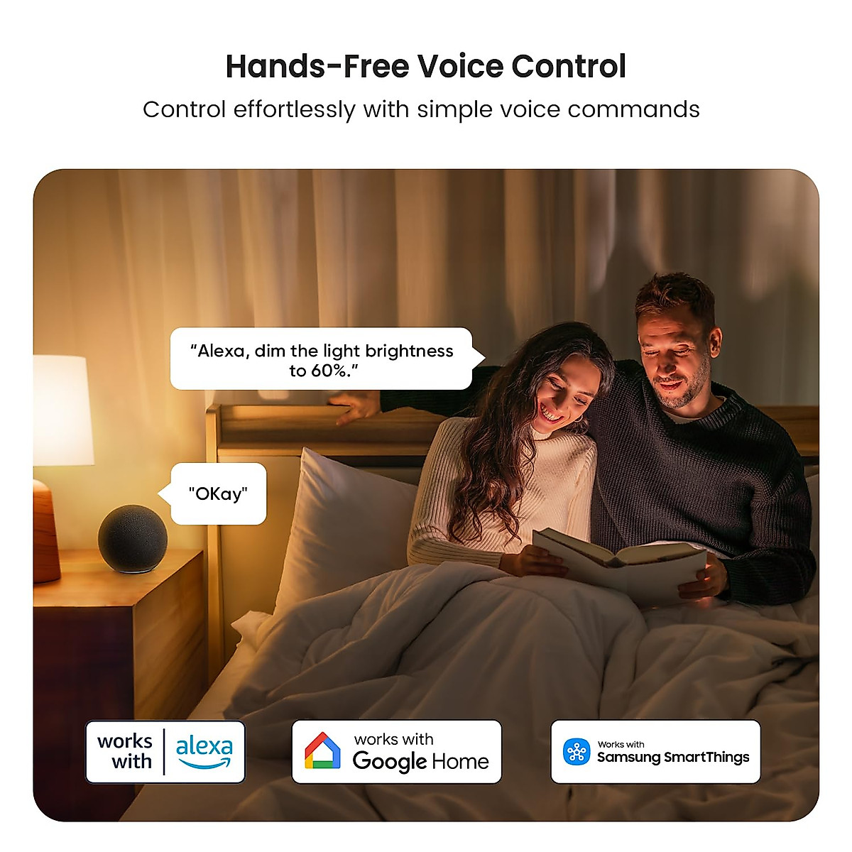 TREATLIFE Smart Light Bulbs, WiFi LED Light Bulb, Dimmable Smart Bulb Works with Alexa, Google Home, SmartThings, Warm White& Cool White(2700K-6500K), 2.4Ghz, 800LM, E26, A19, 9W, No Hub Required