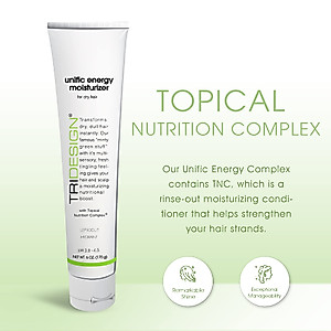 TRI Design Unific Energy Moisturizer Conditioner – Leave In Conditioner for Curly Hair, Anti Frizz Hair Serum & Deep Conditioner for Dry, Damaged Hair – Frizz Control & Hair Care Solution – 6 oz Tube