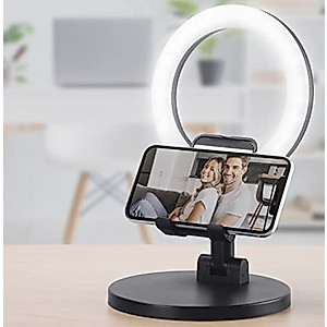 Merkury Foldable Phone Stand with Ring Light - Black