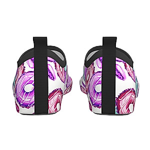 Donut Macarons Water Shoes for Men Women Aqua Socks Barefoot Quick-Dry Beach Swimming Shoes for Yoga Pool Exercise Swim Surf