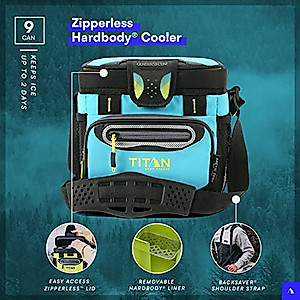 Arctic Zone Titan Deep Freeze Cooler - 9 Can Zipperless Hardbody Cooler - Deep Freeze Insulation, HardBody Liner, and SmartShelf