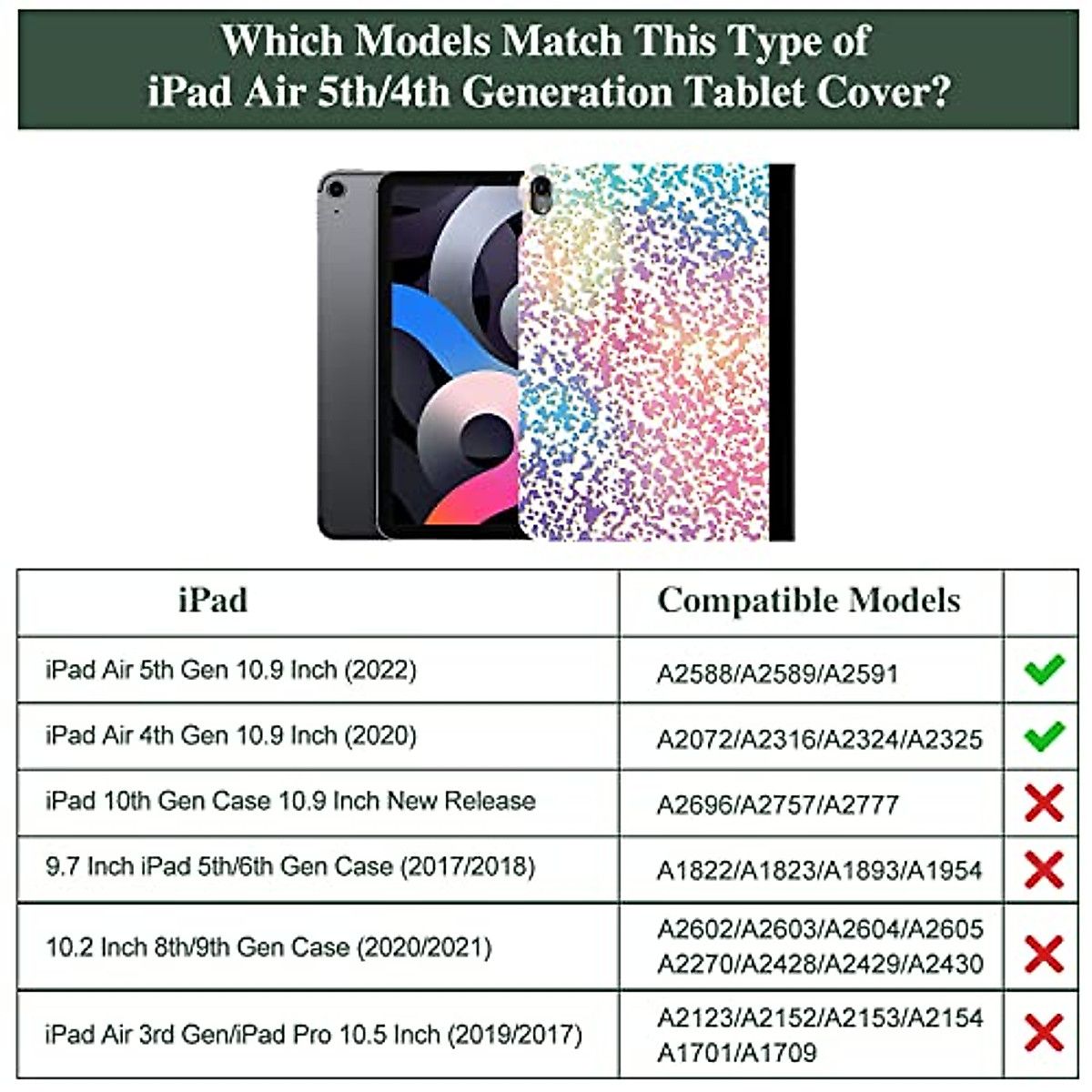 10.9 Inch iPad Air 5th Generation /iPad Air 4th Generation Case, Protective Hard Back Cover, Adjustable Smart Multi Viewing Stand, Auto Wake/Sleep, Pink CompositionBook