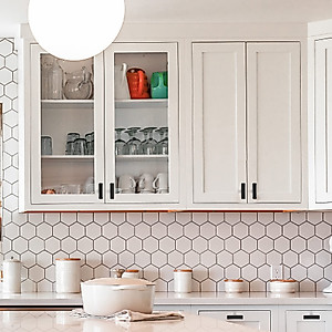 Ravinte 3 Pack Black Square Bar Cabinet Knobs 2 Inch Square Cabinet Pulls Matte Black Single Hole Kitchen Cabinet Handles