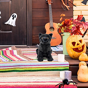 YZXZM Black Cat Plush, Realistic Black Cat Stuffed Animal Pillow, Cute Plush Toy Gifts for Birthday/Halloween/Christmas, 9 inch