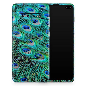 DesignSkinz Neon Multiple Peacock Protective Vinyl Decal Wrap Skin Cover Compatible with The Samsung Galaxy S20 (Screen Trim & Back Glass Skin)
