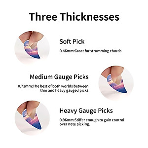 Custom 12-pack Guitar Picks, Personalized 351 Shape Guitar Picks Add Your Own Photo Text Logo 0.46mm / 0.71mm / 0.96mm Thin, Medium, Heavy Guitar Picks for Electric Guitar Bass