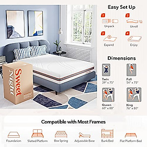 Sweetnight Twin Mattress, 10 Inch Gel Memory Foam Mattress in a Box for Cooling Sleep, Flippable Mattress with Two Firmness Preference, Pressure Relieving, CertiPUR-US Certified