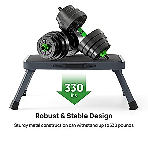 Ollieroo Metal Folding Step Stool, Wide One Step Stool with Non Slip Rubber Platform, 7 inch One Step Ladder, Max Load 330 lbs for Adults Kids, Portable Foot Stool for Kitchen Bedroom（Grey）