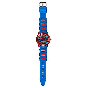 Accutime Kids Marvel Spider-Man Digital Quartz Plastic Watch for Boys & Girls with LCD Display Red/Blue (Model: SPD4464)