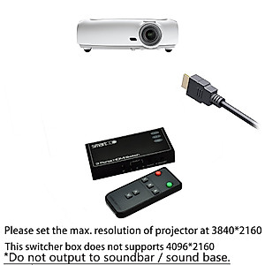XOLORspace HDMI Switch Perfect Compatible with PS 4 PRO, Xbox One S Supports 4k 60HZ 4:4:4 8bit, Compliant with HDCP 2.2 (4K 3X1)