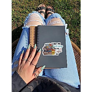 Miraki I Like My Books Spicy And Coffee Icy Sticker, Book Lover Sticker, Reading Sticker, Bookish Sticker, Water Assitant Die-Cut Vinyl Funny Decals for Laptop, Phone, Water Bottles, Kindle Sticker