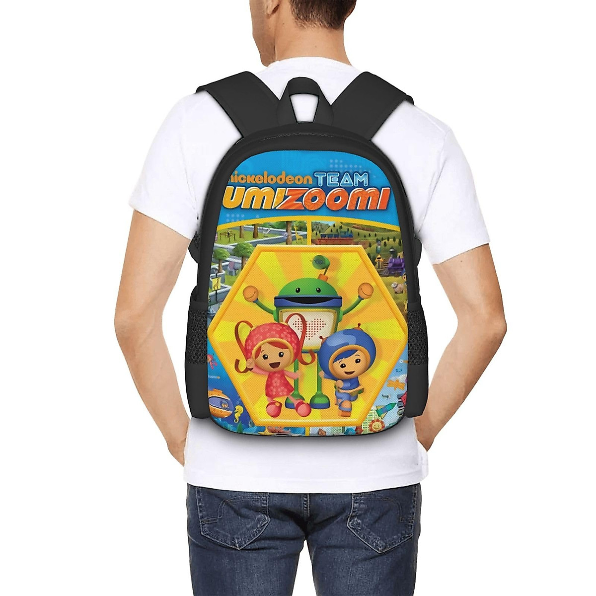 CONPELSON Backpacks Team Anime Umizoomi Adjustable Laptop Backpack Double Shoulder Bag for Women Men Climbing Shopping Work