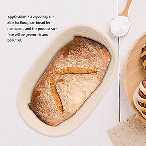 Asixx Cane Proofing Basket, Handmade Unbleached Cane Banneton Proofing Basket Dough Bread Baking Kit Kitchen Storage Rack Banneton Basket (21 * 14 * 8cm)