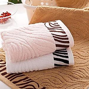 Kissvian Tiger Striped Bathroom Hand Towels Set, Absorbent Soft Bamboo Fiber face Towel for Home(3Pc, 13 x 29 Inch)