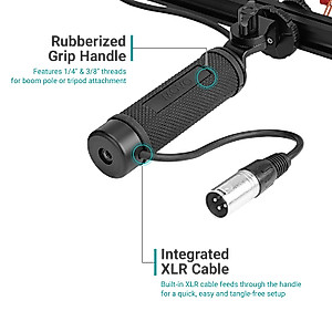 Movo BWS1000 Blimp Wind & Vibration Protection System for Shotgun Microphones - Features 12-point Internal Shockmount, Integrated XLR Cable, Furry Deadcat Windscreen & Grip Handle with Boom Attachment