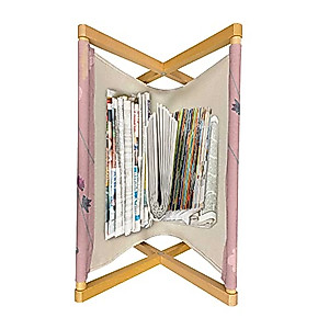 Lunarable Birds Magazine and Book Holder, Cat Looking to Birds Sitting on Electric Wires Fandom Community Art Print Home, Floor Rack Organizer for Office Home and School, 22"x19", Multicolor