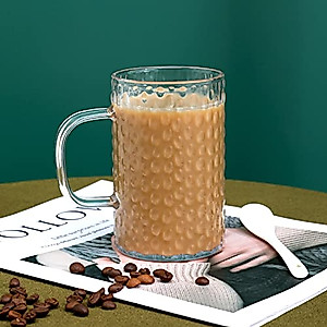 Hawnn Coffee Mugs Set of 4, Plastic Coffee Cups Set, 16 Ounce Unbreakable Clear Coffee Mug Plastic with Handle, Reusable Plastic Mug Dishwasher Safe