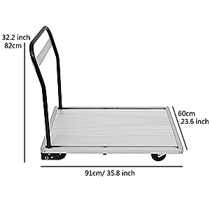 Generic Platform Hand Truck Folding Aluminum Platform Truck with Steel Foldable Handle Moving Platform Push Cart Rolling Flatbed Cart Hand Truck 770 Lbs Foldable (Color : 35.8x23.6x32.2inch)