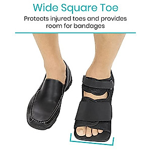 Vive Post Op Shoe - Lightweight Medical Walking Boot with Adjustable Strap - Orthopedic Recovery Cast Shoe for Post Surgery, Fractured Foot, Injured Toes, Stress Fracture, Sprains - Left or Right Foot