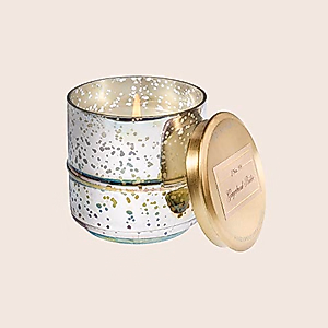 Aromatique Cinnamon Gingerbread Brulee 6.5 oz Metallic Candle in Glass Jar with Lid