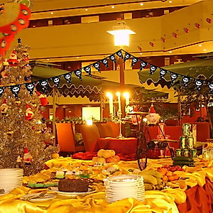 Christmas Bunting Banner Jack Skellington Triangle String Bunting Garland for Christmas Decorations Nightmare Before Christmas Flags Jack Skull Pennants for Halloween Indoor Outdoor Garden Decors