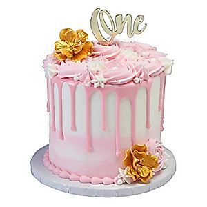 DecoPac Numeral One Candle Holder Cake Pick, Gold