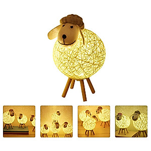 Novelty Lighting 1pc Sheep Night Light Battery Powered Night Light Sheep Shape Decorative Lamp for Indoor Decor Alpaca Night Light Home led Night Ligh Portable Bed